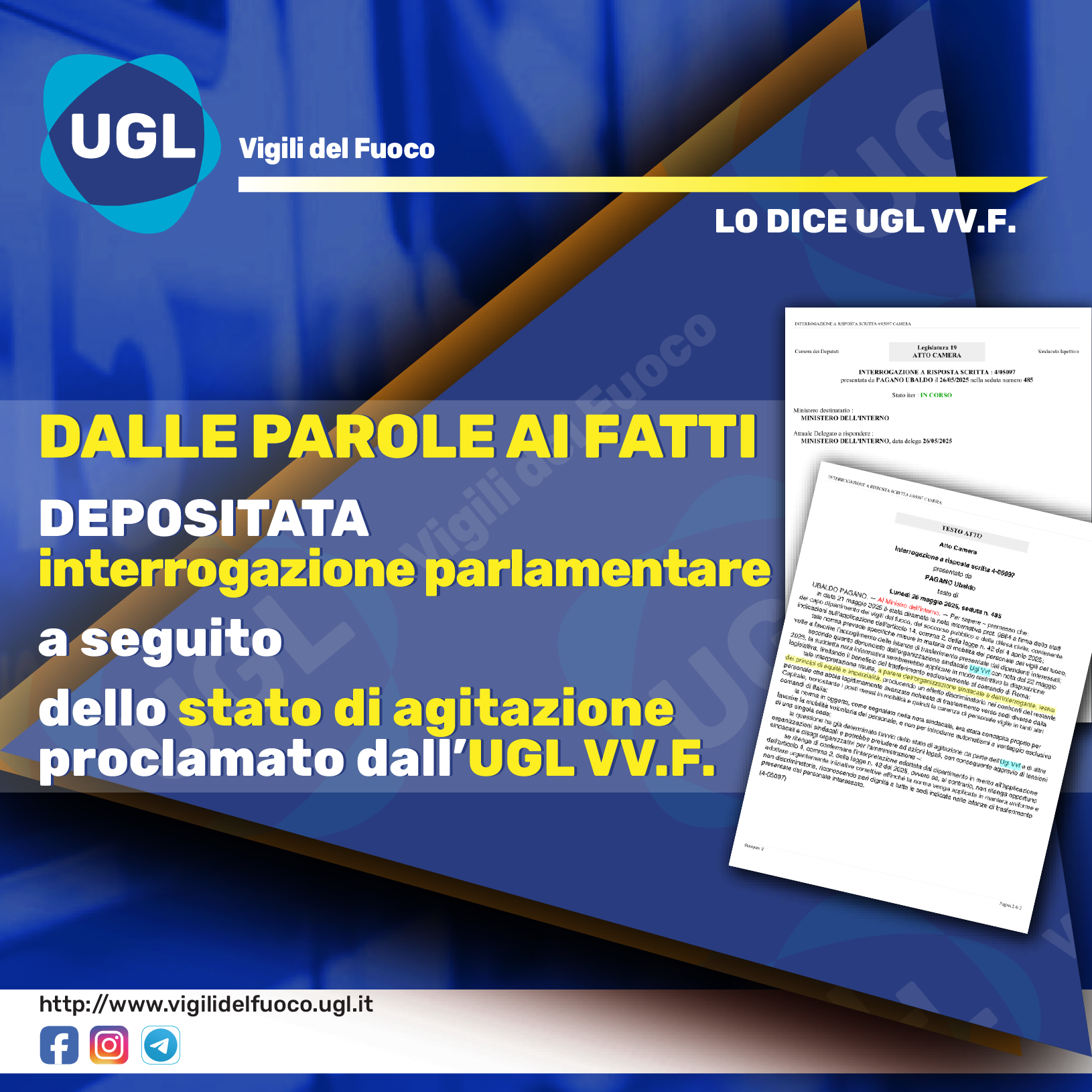 DALLE PAROLE AI FATTI - DEPOSITATA INTERROGAZIONE PARLAMENTARE ...